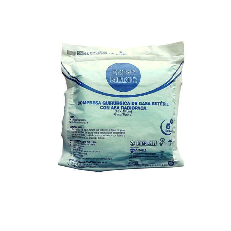 Compresa quirúrgica de gasa estéril 48 x 48 cm Endomedic - PROSEMEDIC